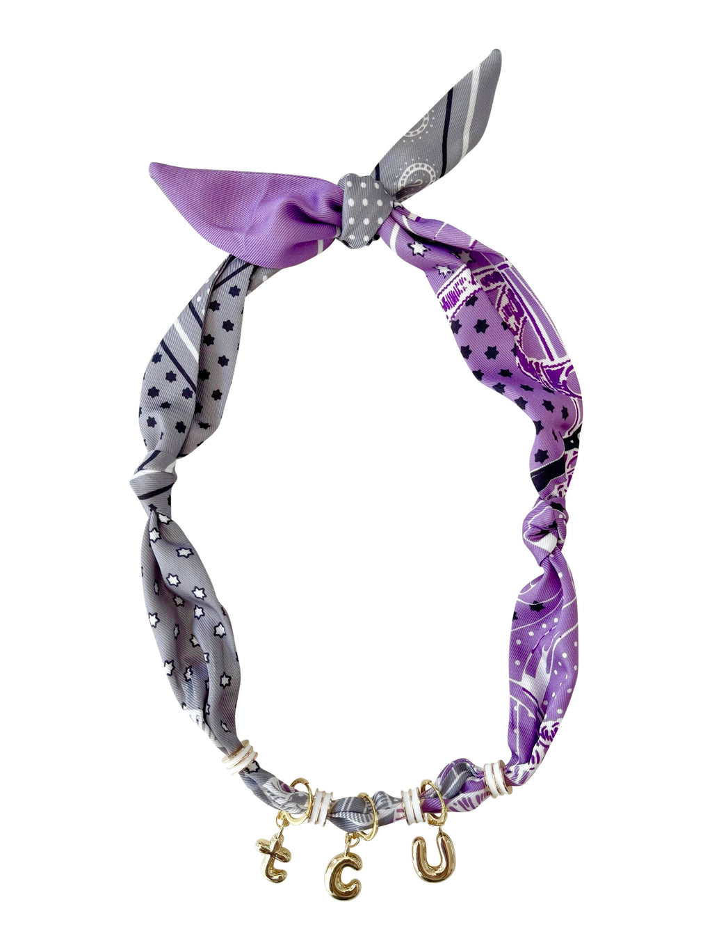 Purple Grey Game Day Bubble Letter Scarf Necklace – The Shimmy Shack